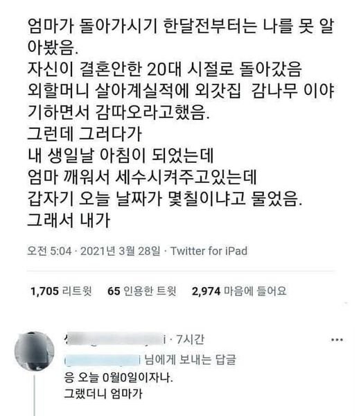 치매걸린 엄마의 마지막 한달 ㅠㅠ Newsnack